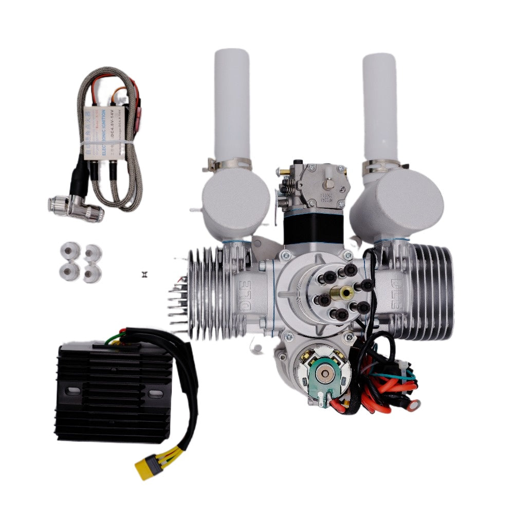 DLE 120 Electric Start with Generator Twin Cylinder Engine for Rc Fixed ...